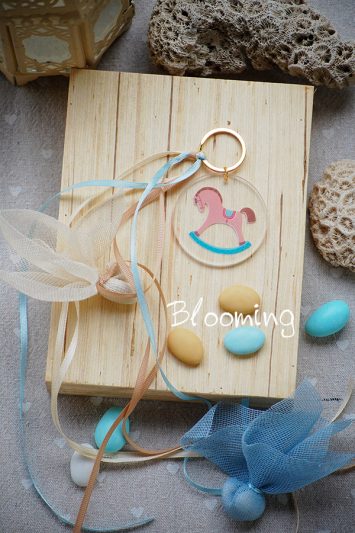 Μπομπονιερες βαπτισης ξυλινη κασετινα 095 - Blooming